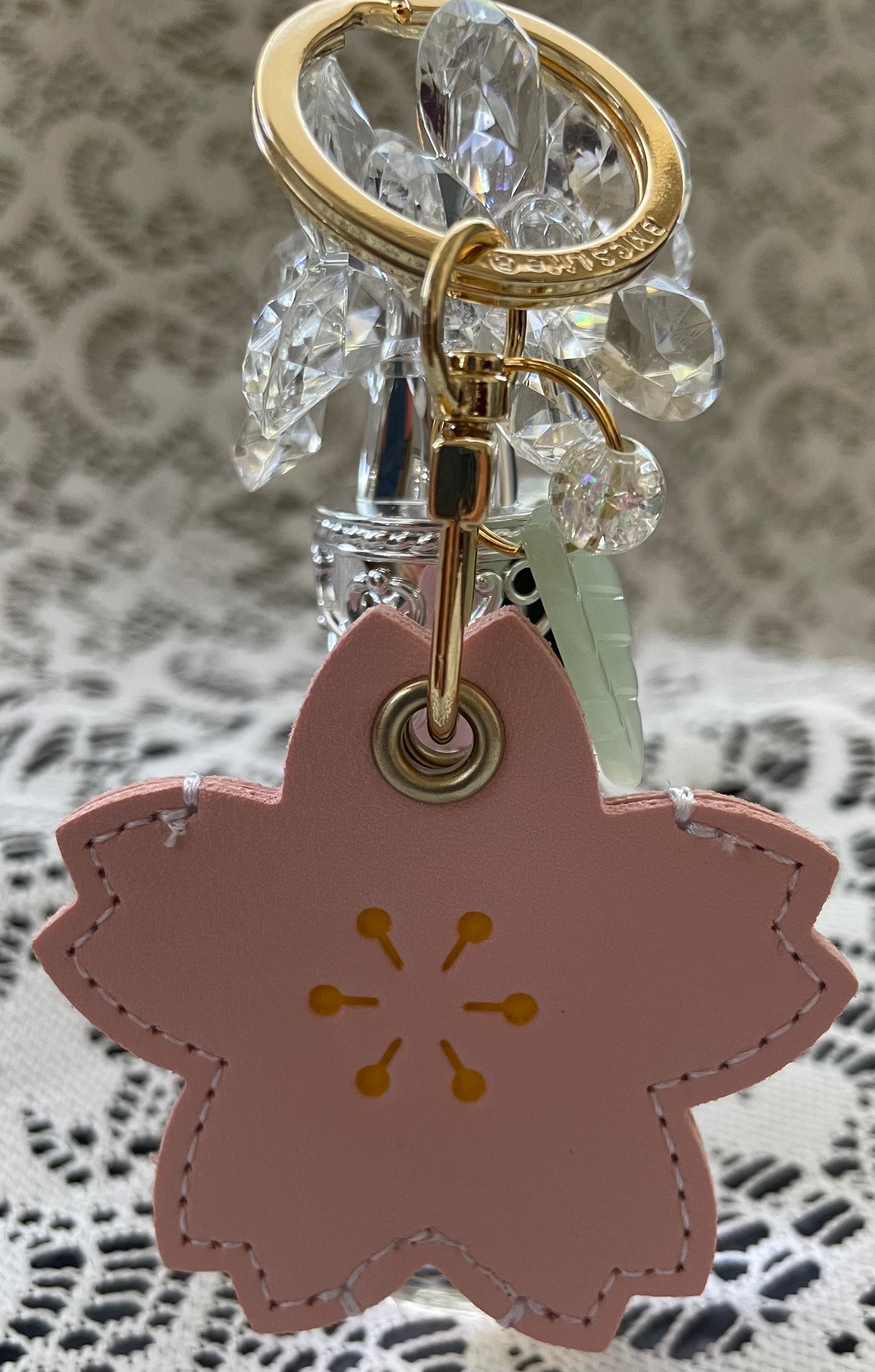 Kawaii Japanese Sakura Cherry Blossom AirTag Holder Keychain. Bag Charm ...