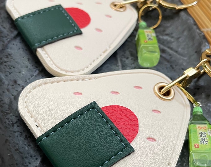 Kawaii Sushi Onigiri Rice Ball AirTag Keychain With Japanese Green Tea ...