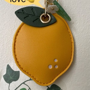 Kawaii Lemon and Pineapple Fruits AirTag Holder Keychain. Bag Charm ...