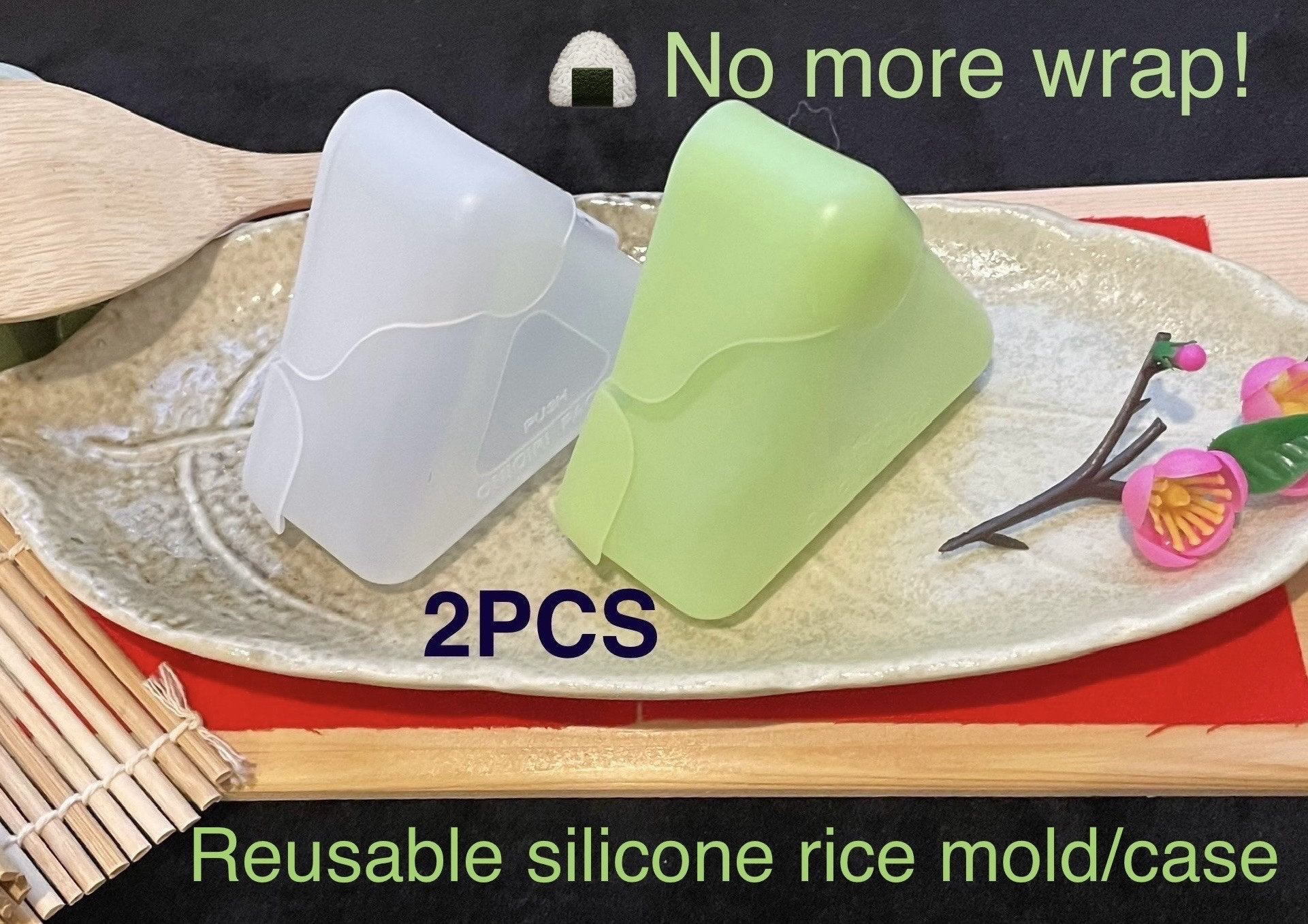 2pcs Silicone Onigiri,sushi Rice Mold Case(no More Wrap 2pcs Silicone Onigiri,sushi Rice Mold Case(no More Wrap