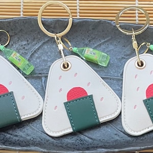Kawaii Sushi Onigiri Rice Ball AirTag Keychain With Japanese Green Tea ...