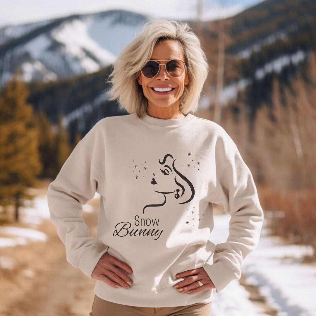 Snow Bunny Woman Silhouette Sweatshirt | Gift for Her | Christmas Gift ...