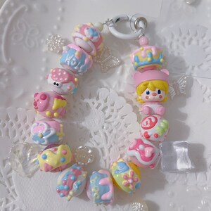 Little Sweet Bean Hand Painted Bead Keychains Bag Charm Phone Charm ...