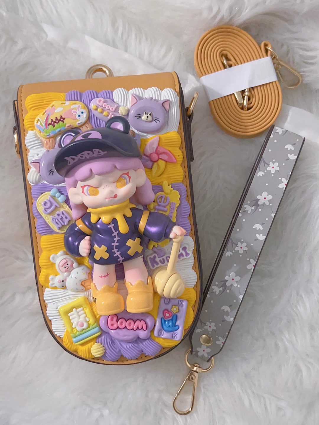 Popmart Dora Decoden Bag Whipped Cream Glue Popmart Handmade Bag DIY ...