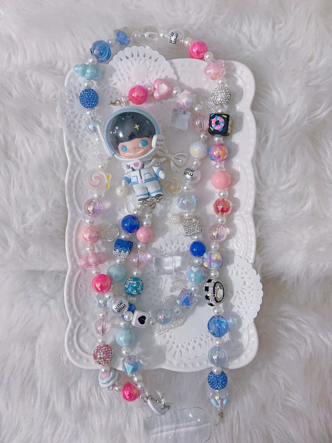 Astronaut Dimoo Beaded Crossbody Bag Chain Bag Charm Phone Charm ...