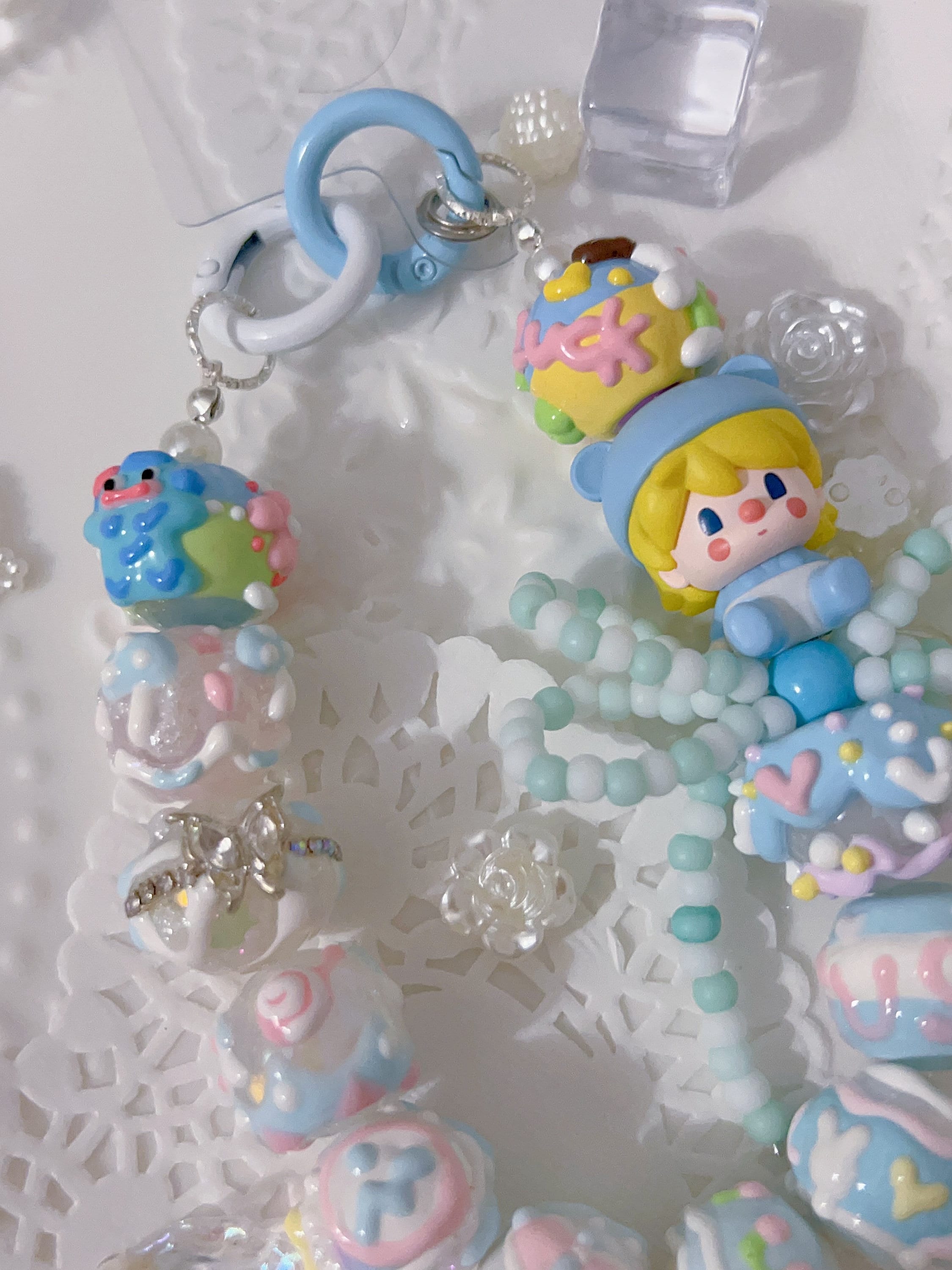 Little Sweet Bean Hand Painted Bead Keychains Bag Charm Phone Charm ...