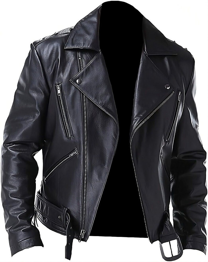 Men's Black Ghost Rider Leather Jacket, Black Motorcycle Leather Jacket ...