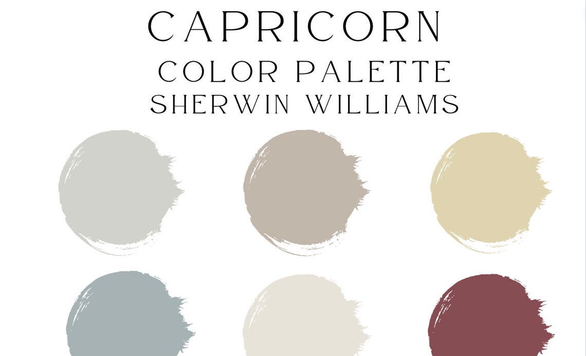 Capricorn Paint Color Palette Bonus 60 Top Neutral Colors List - Etsy