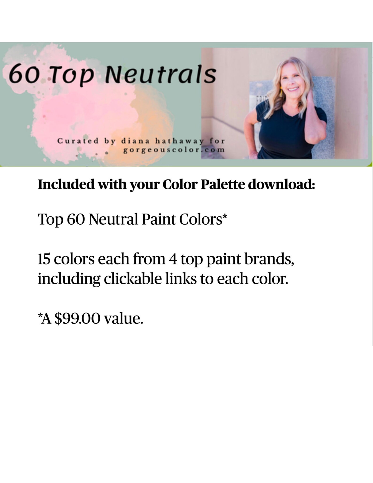 Capricorn Paint Color Palette Bonus 60 Top Neutral Colors List - Etsy