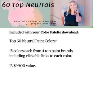 Capricorn Paint Color Palette + Bonus 60 Top Neutral Colors List - Etsy