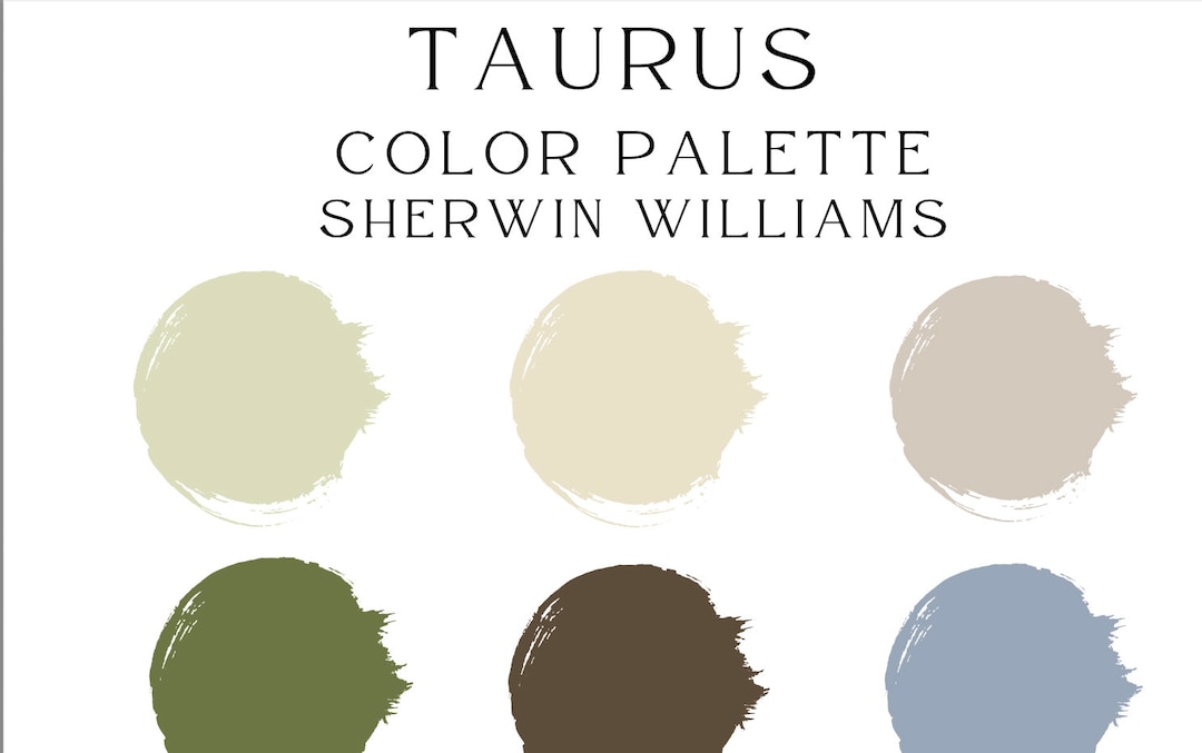 Taurus Paint Color Palette - 9 Sherwin Williams Colors - Etsy