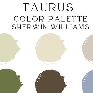 Taurus Paint Color Palette - 9 Sherwin Williams Colors - Etsy