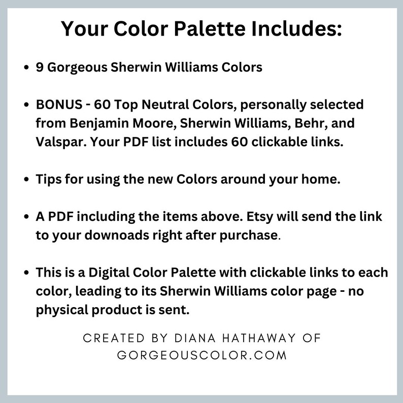 Leo Paint Color Palette + Bonus: 60 Top Neutrals List - Etsy