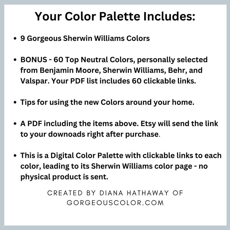 Capricorn Paint Color Palette + Bonus 60 Top Neutral Colors List - Etsy