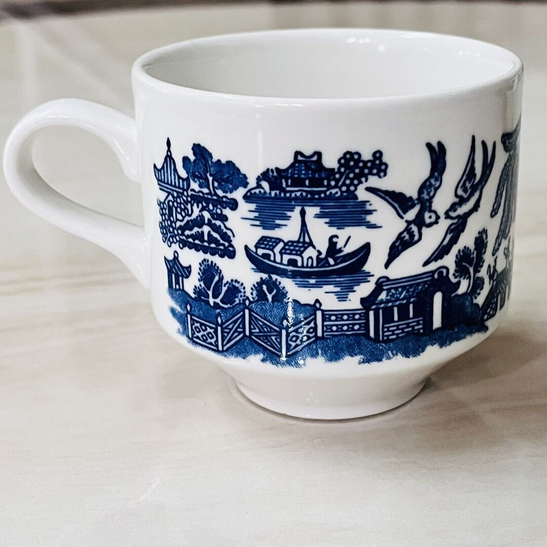 Vintage Churchill Blue Willow China Coffee Tea Cup Mug Made in England ...