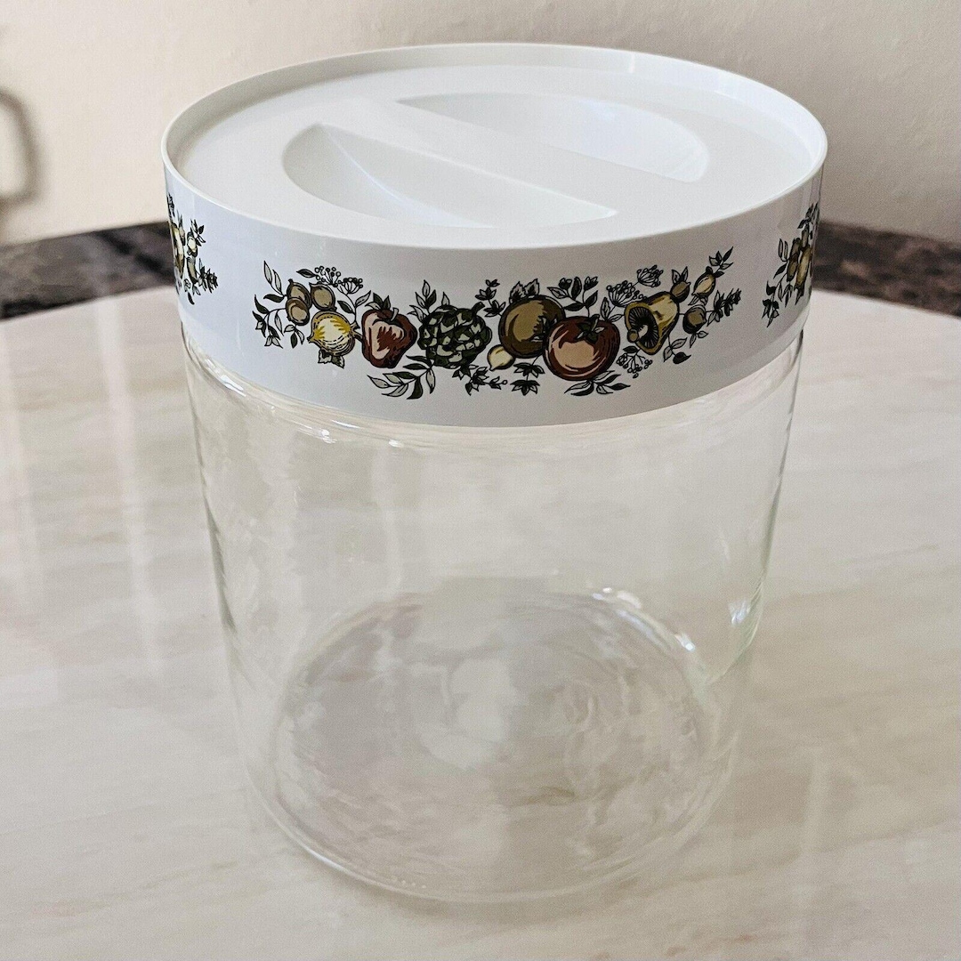Vintage Pyrex Corning Spice of Life 6x7 Glass Canister Storage Jar Lid ...
