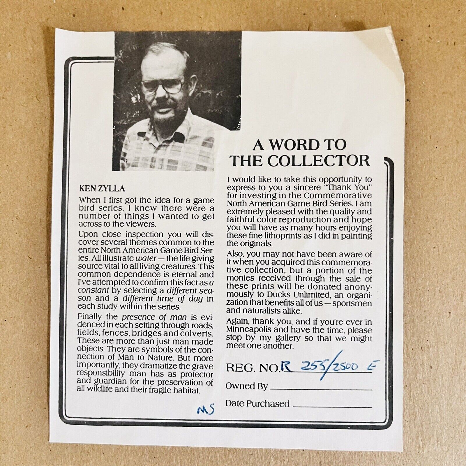 Ken Zylla Framed Commemorative Print 1986 Nary a Care With - Etsy