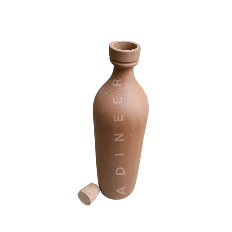 100% Eco Friendly Hand Made 1L Clay Water Bottle With Cork/ Terracotta ...