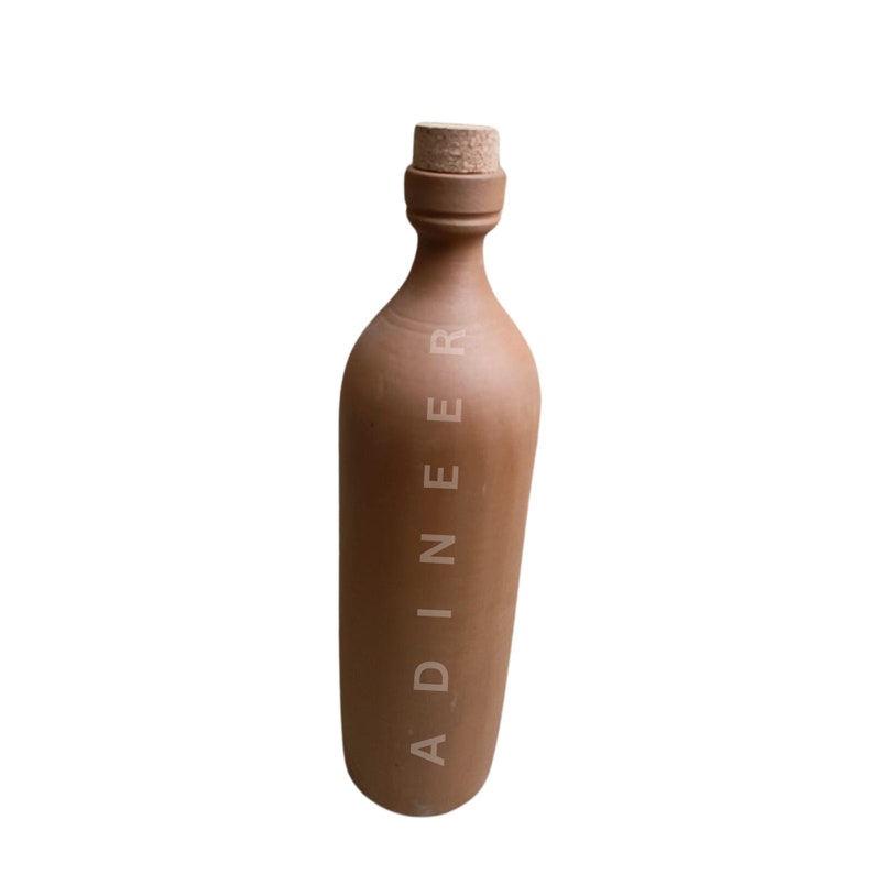 100% Eco Friendly Hand Made 1L Clay Water Bottle With Cork/ Terracotta ...