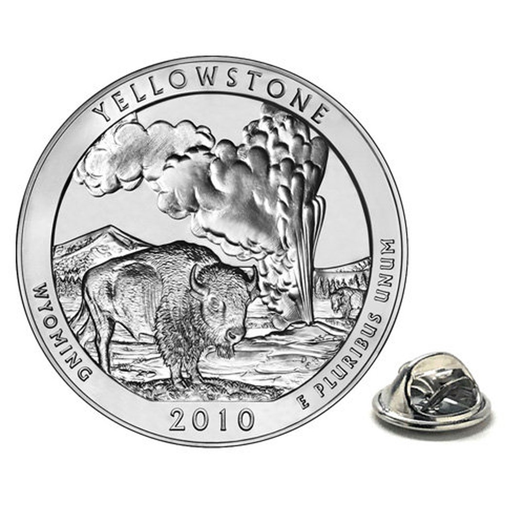 Lapel Pin Yellowstone National Park Quarter Coin Uncirculated U.S ...