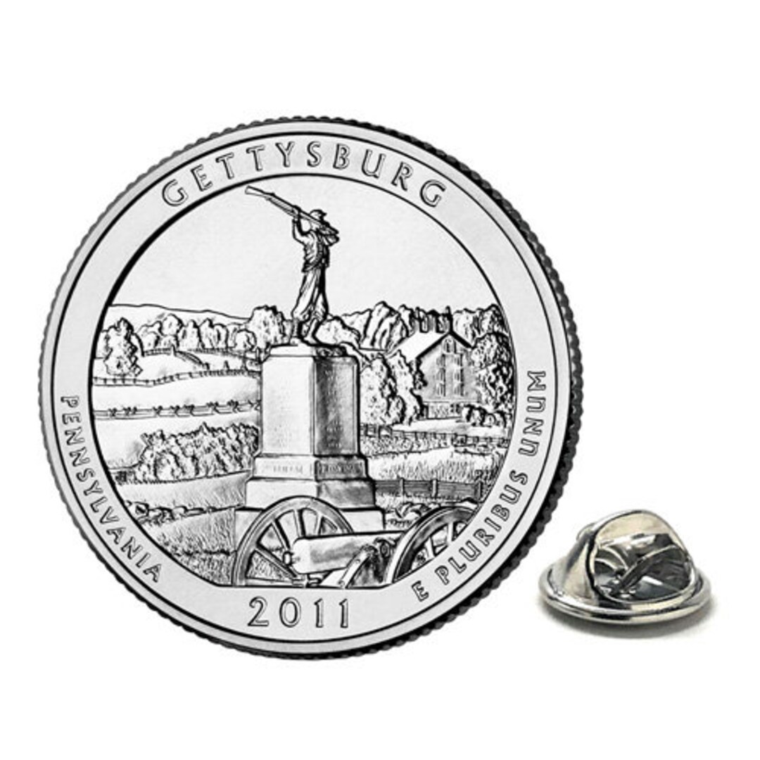 Lapel Pin Gettysburg National Park Quarter Coin Uncirculated U.S ...