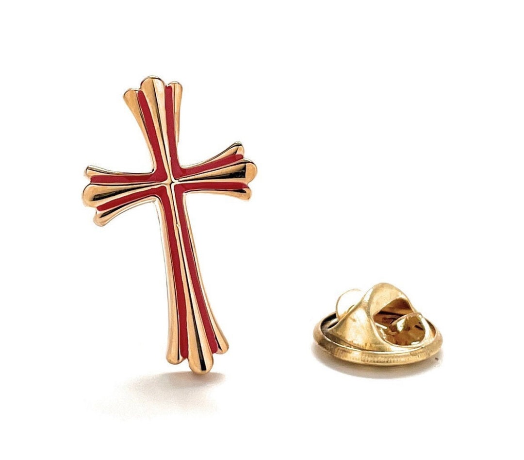 Gold Cross Pin Christian Gifts Cross Lapel Pin Religious Gifts Pin ...