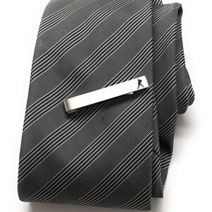 Baseball Player Tie Clip Baseball Gift Stainless Steel Black Embossed ...