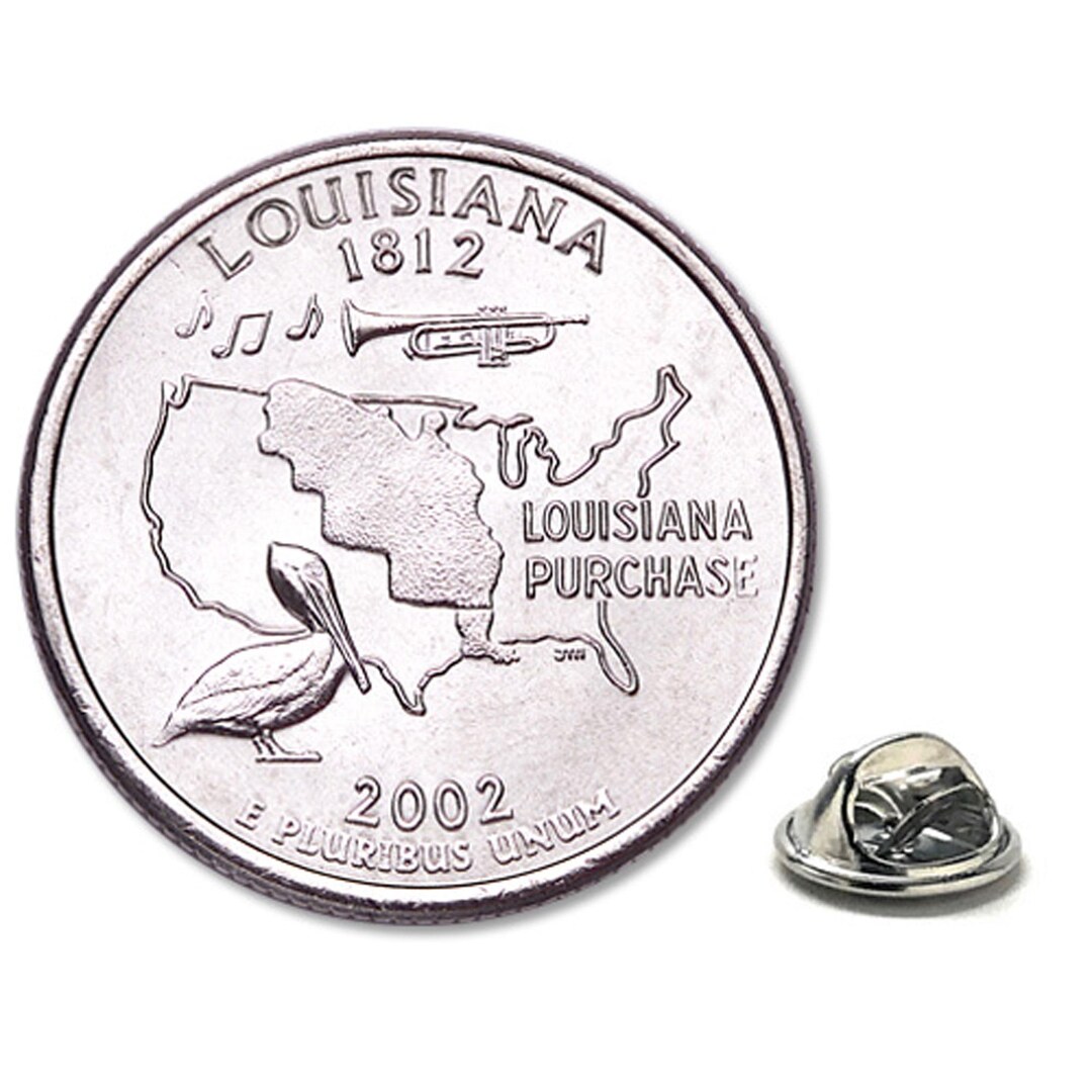 Lapel Pin Louisiana State Quarter Coin Uncirculated U.S. Quarter 2002 ...