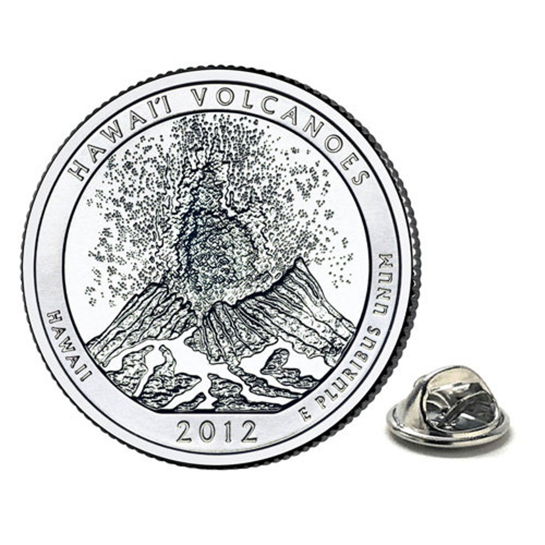 Lapel Pin Hawaii Volcanoes National Park Quarter Coin Uncirculated Us Quarter 2012 Tie Pin