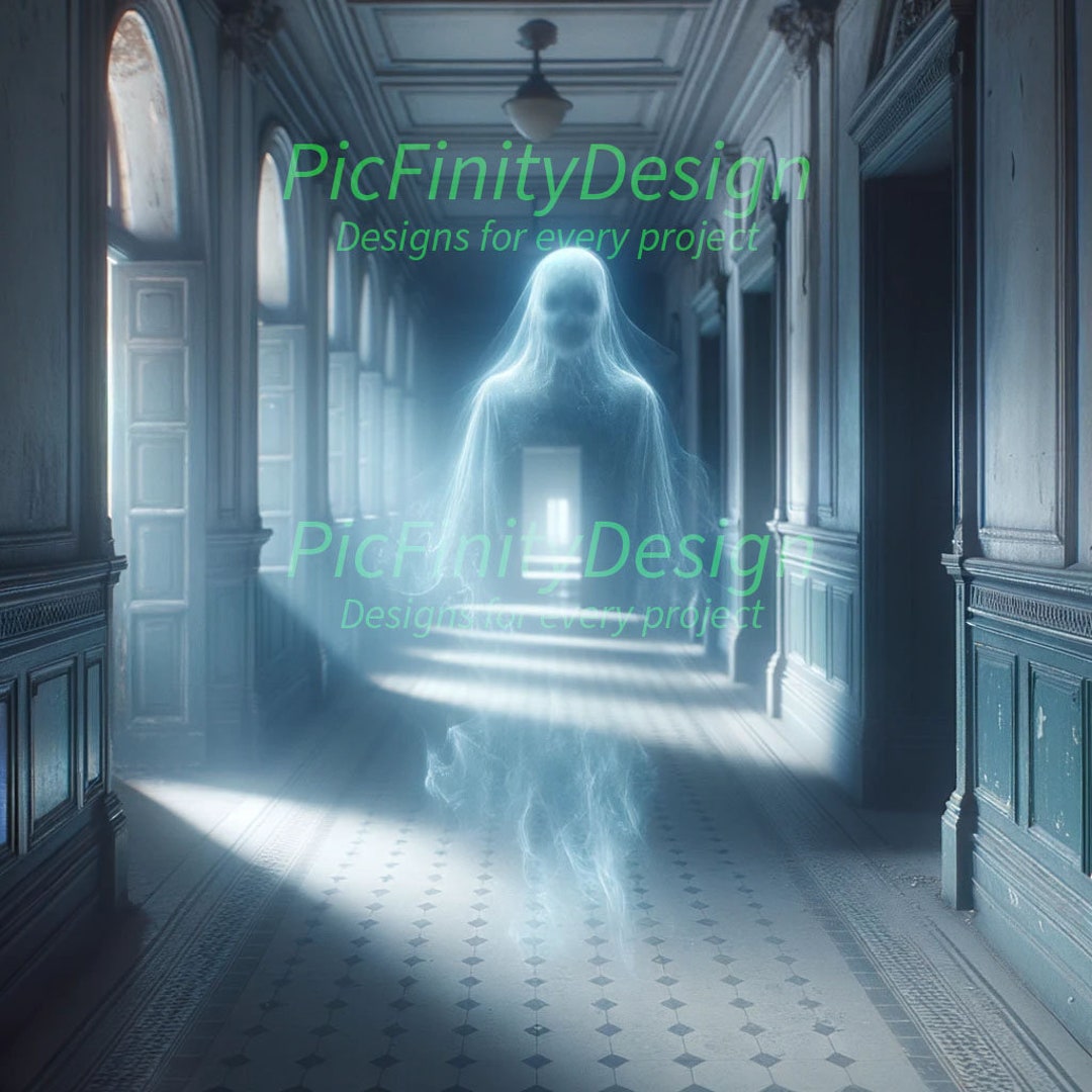 Paranormal Image of a Ghost in a Hallway. 300 DPI Resolution A3/A4 Pdfs ...