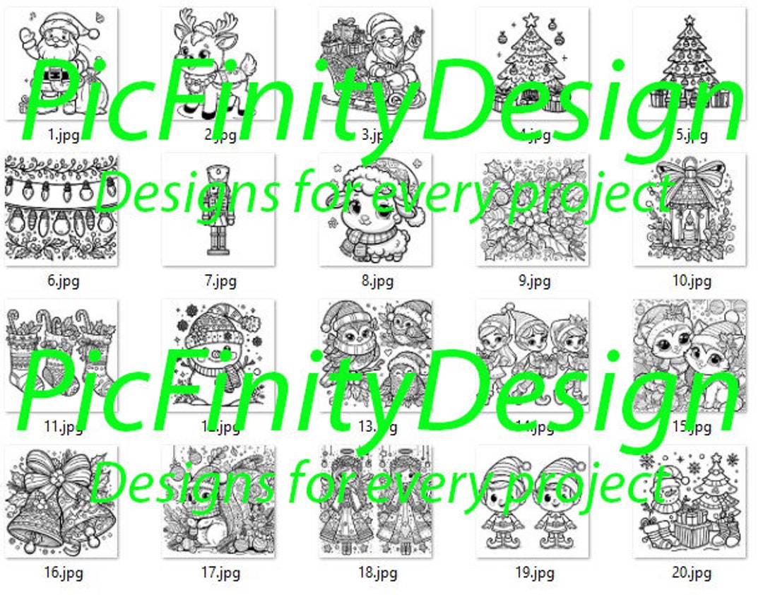 20 A4 Christmas Colouring Pages. Suitable for All Ages. Santa,reindeer ...