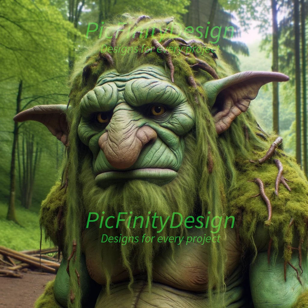 Fictional Image of a Troll in a Forest. 300 DPI Resolution A3/A4 Pdfs ...