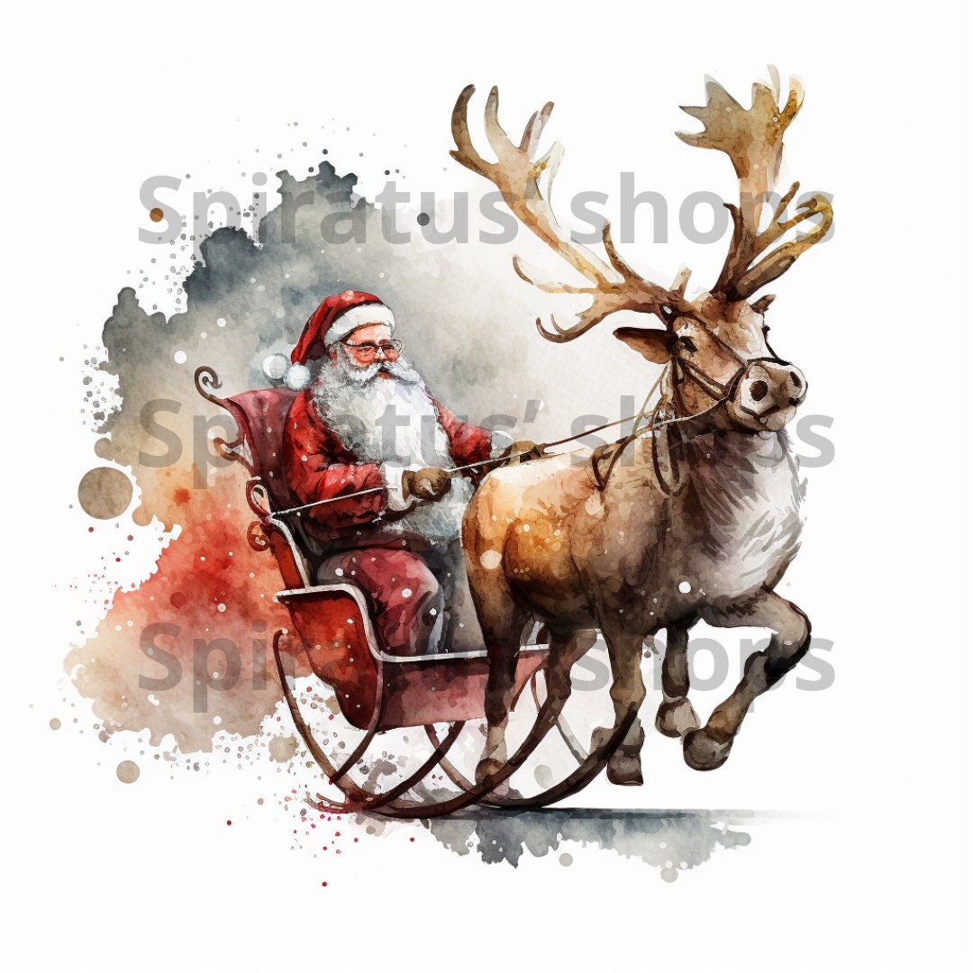 Watercolor Christmas Clipart| 20 PNG Images| for Commercial Use| High ...