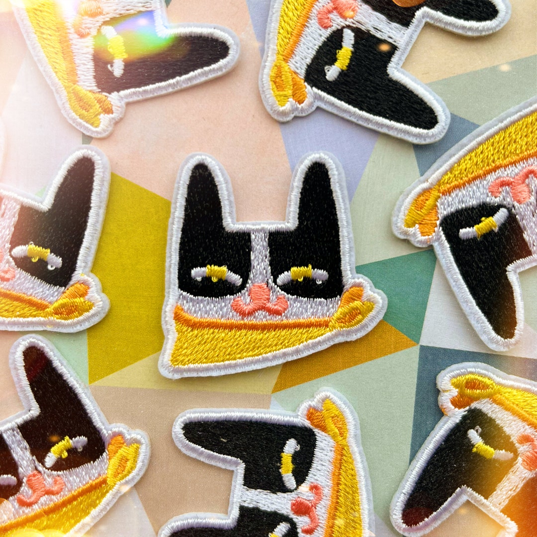Cute Black and White Cat Patches - Etsy