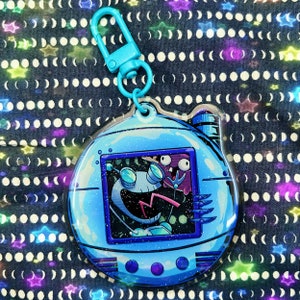 Alien Invader Zim Gir Tamagotchi Keychain - Etsy