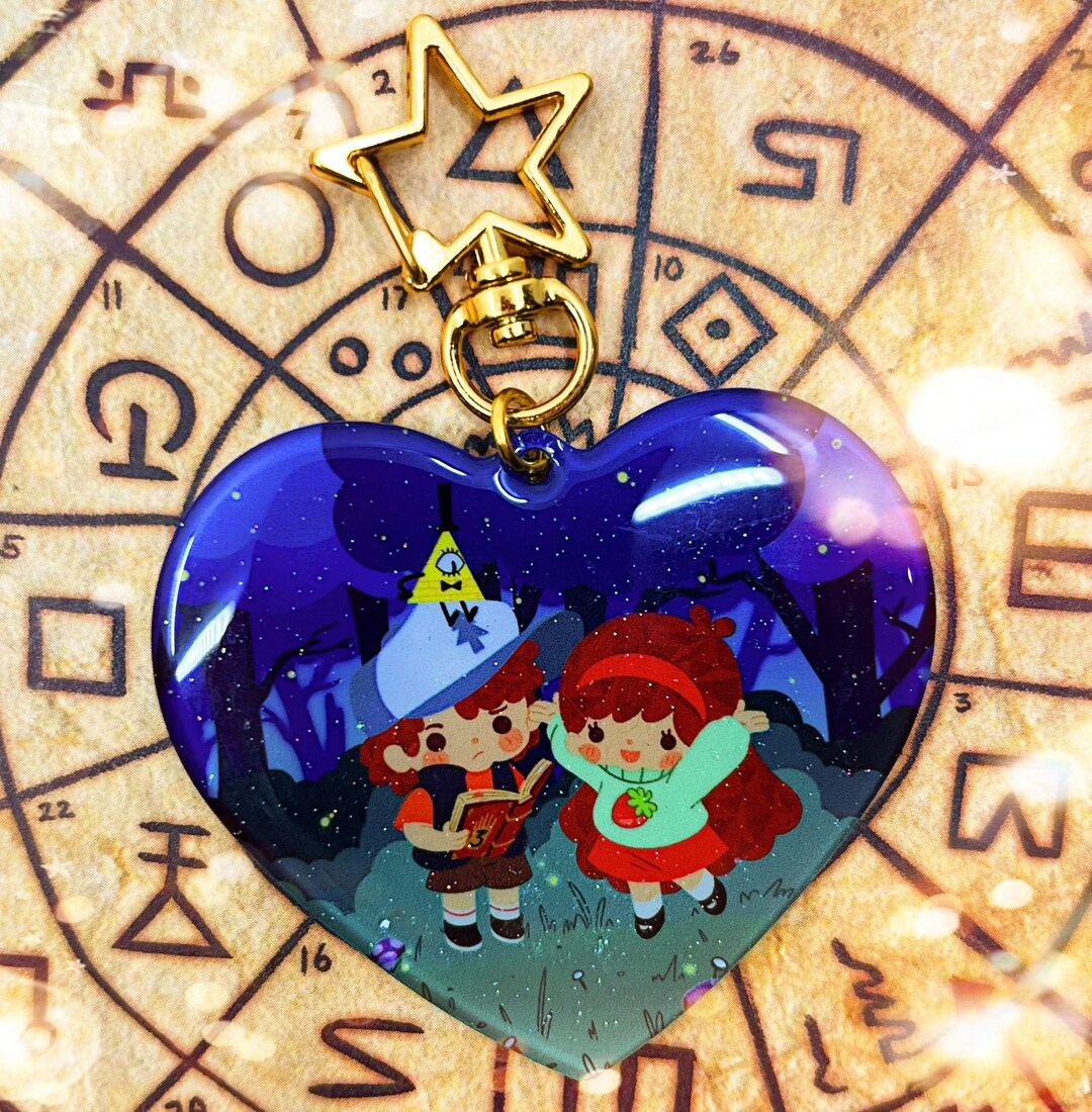 Gravity Falls Bill Cipher Mabel and Dipper Keychain Charm - Etsy