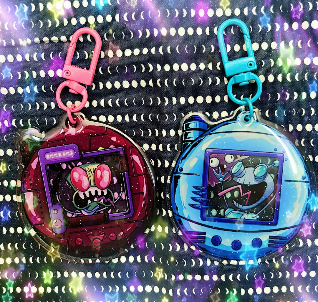 Alien Invader Zim Gir Tamagotchi Keychain - Etsy