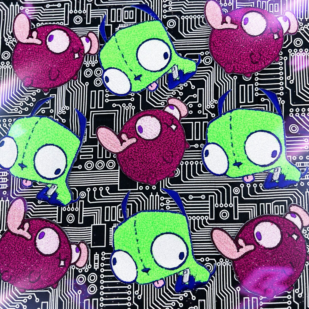 INVADER ZIM GIR & Minimoose Fuzzy Alien Patch - Etsy