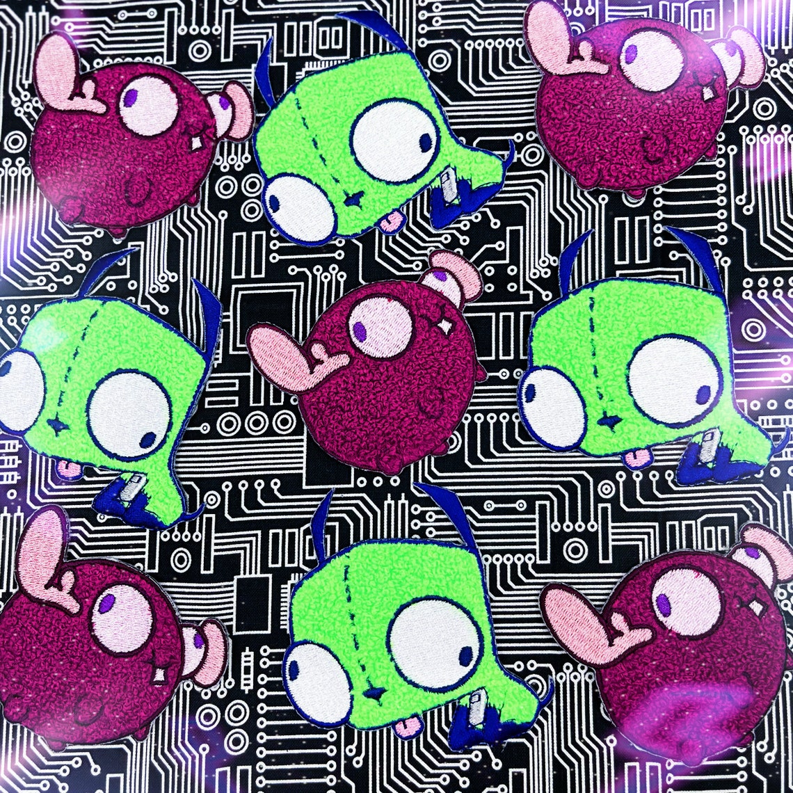 INVADER ZIM GIR & Minimoose Fuzzy Alien Patch - Etsy