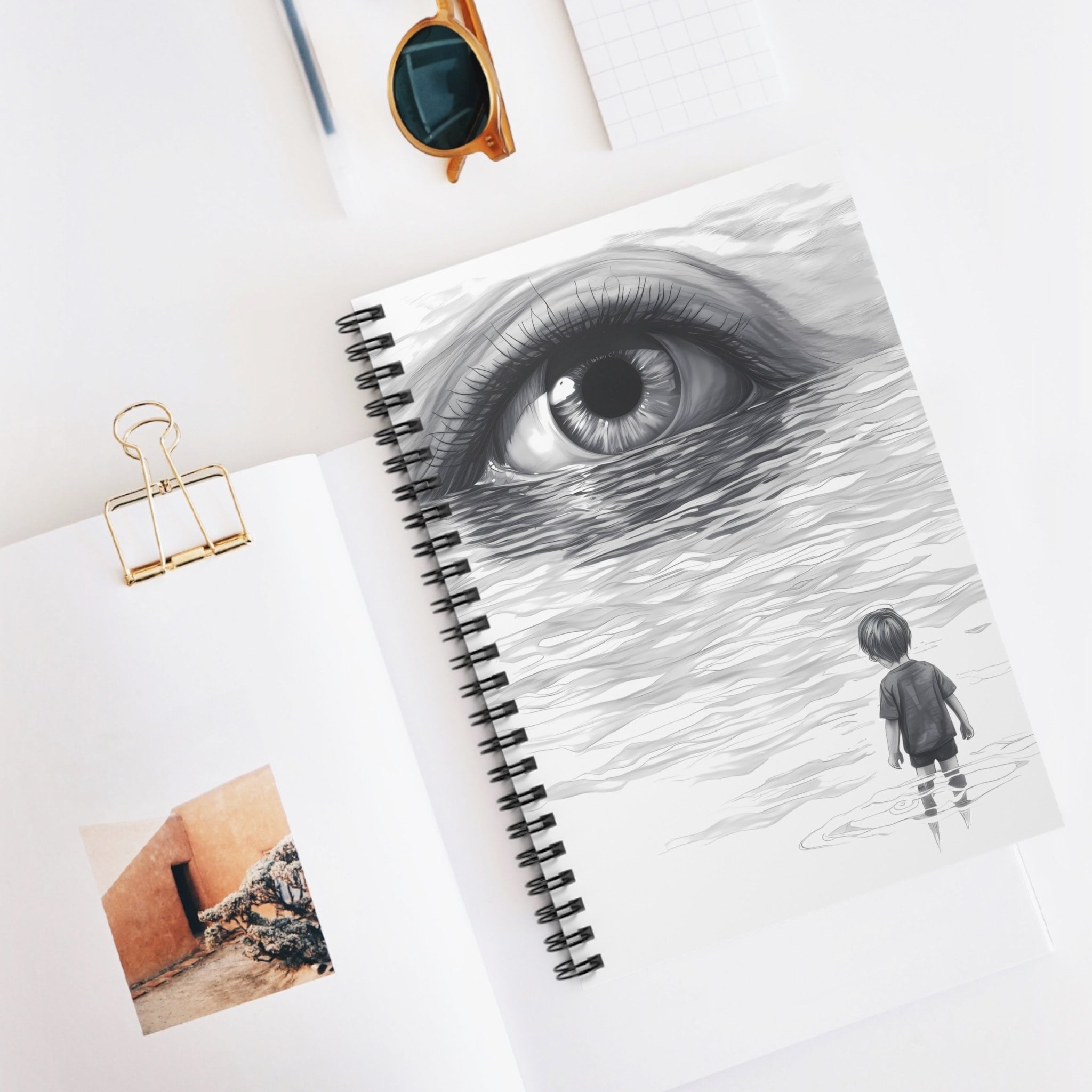 Watch the Water Spiral Lined Notebook, Evil Eye Art, Shadow Work ...