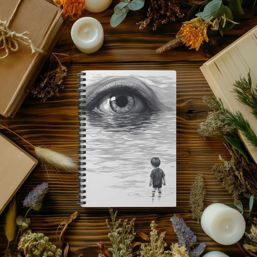 Watch the Water Spiral Lined Notebook, Evil Eye Art, Shadow Work ...