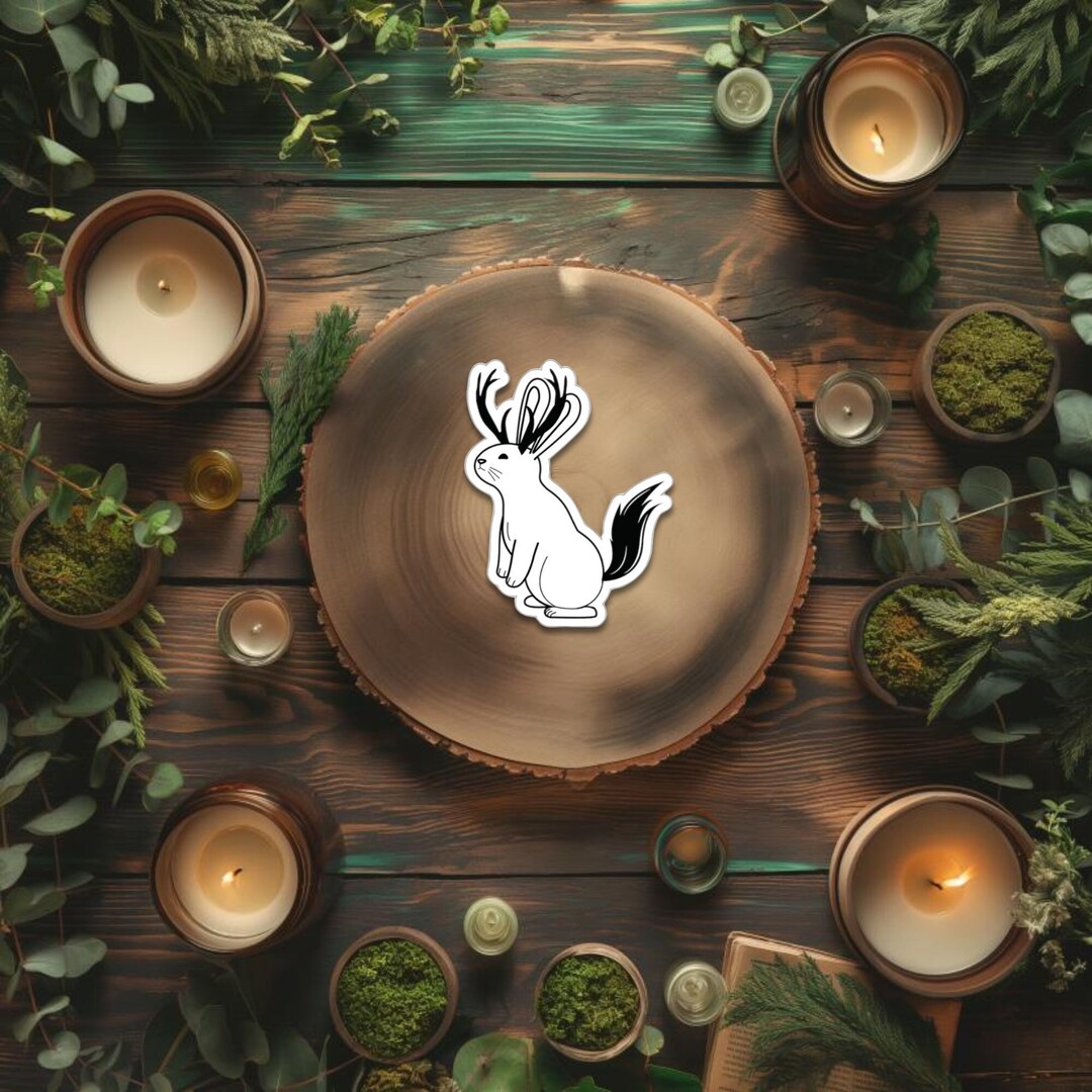 Deer Bunny Cute Cryptid Sticker, Bunny Lover, Magic Lover Gift, Witch ...