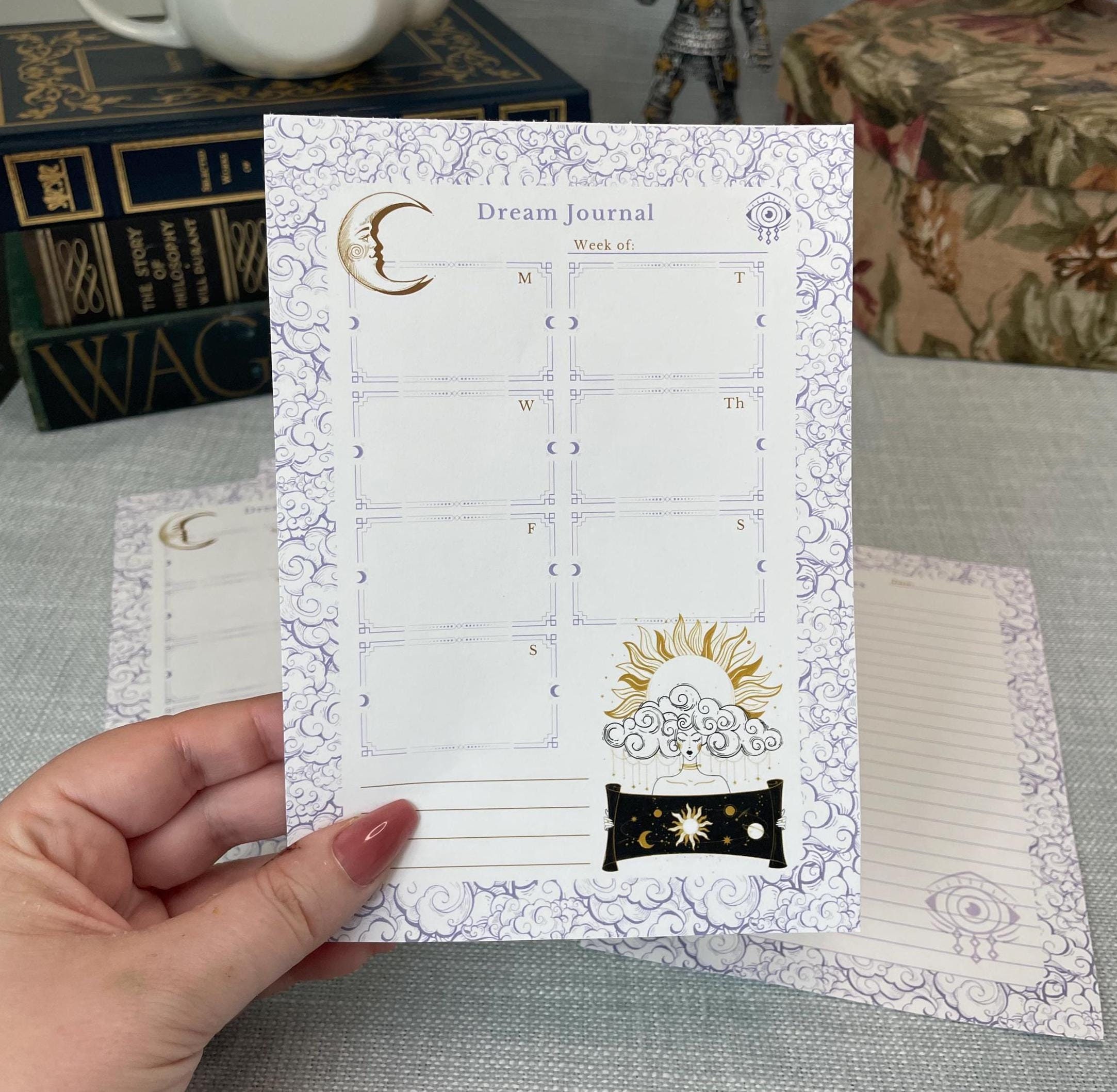 Dream Journal Weekly Planner Celestial Moon and Star Notebook Astrology ...