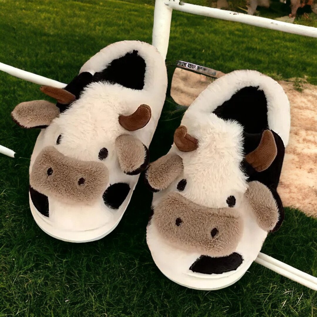 Cow Slippers, Cute Slippers, Christmas Gift, Warm Winter Slippers ...