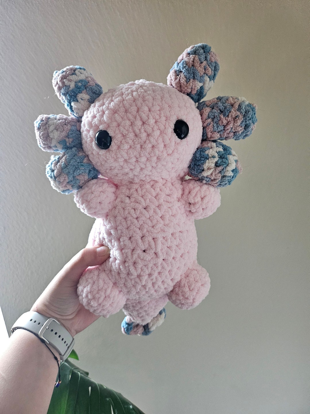 Crocheted Axolotl,crochet, Crochet Animal, Bernat Blanket, Amigurumi ...