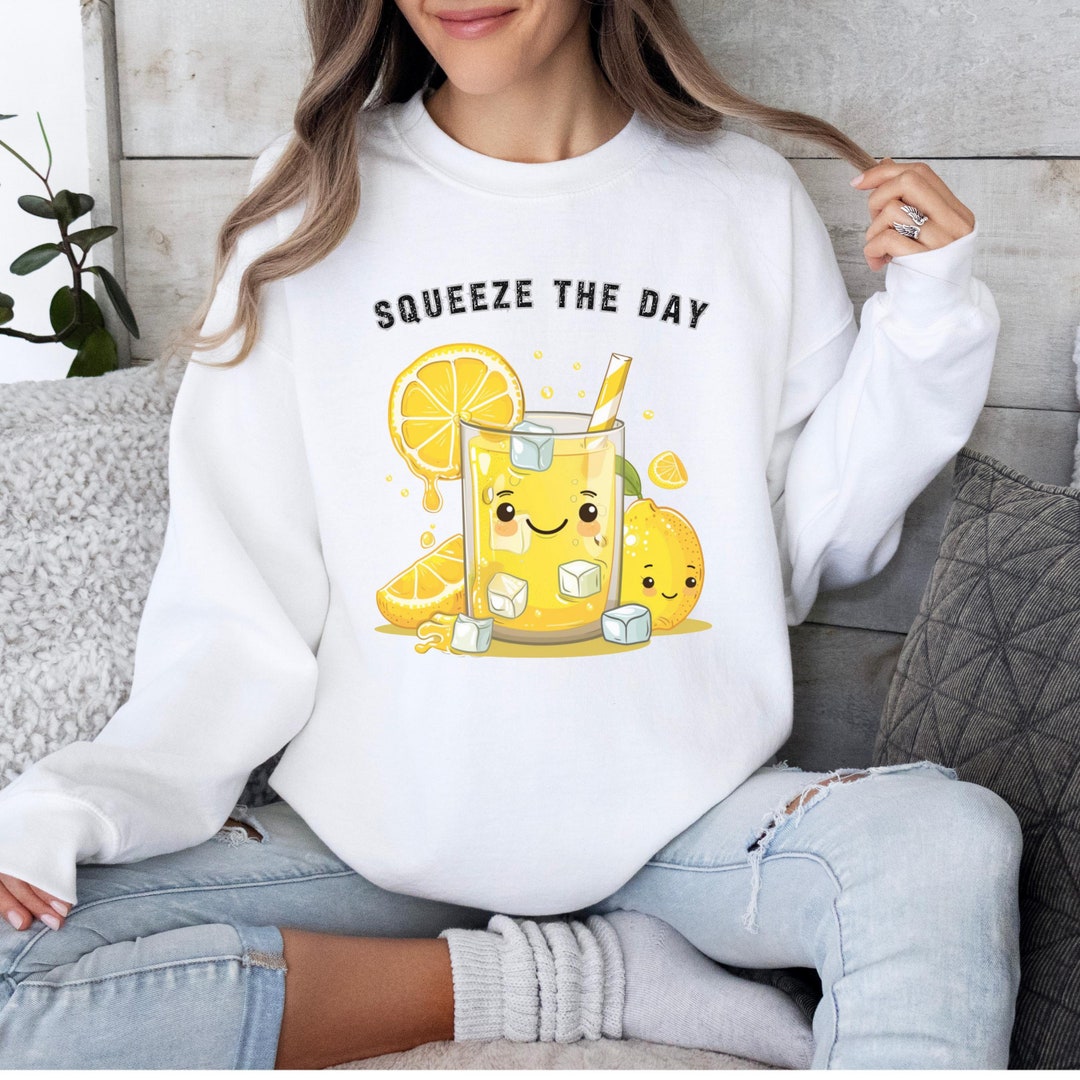 Smiling Lemonade Glass Sweatshirt: Happy Citrus Pullover - Etsy