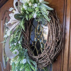 Neutral Everyday Wreath, Minimalist Decor, Front Door Wreath ...