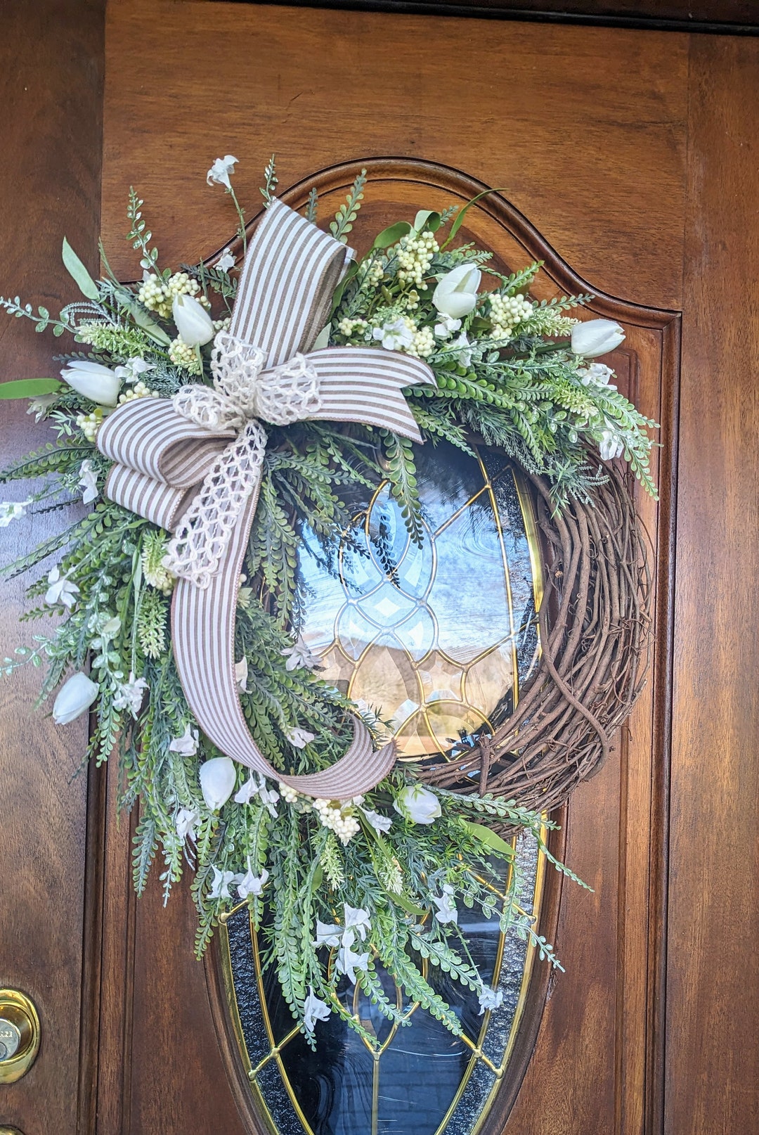 Neutral Everyday Wreath, Minimalist Decor, Front Door Wreath ...
