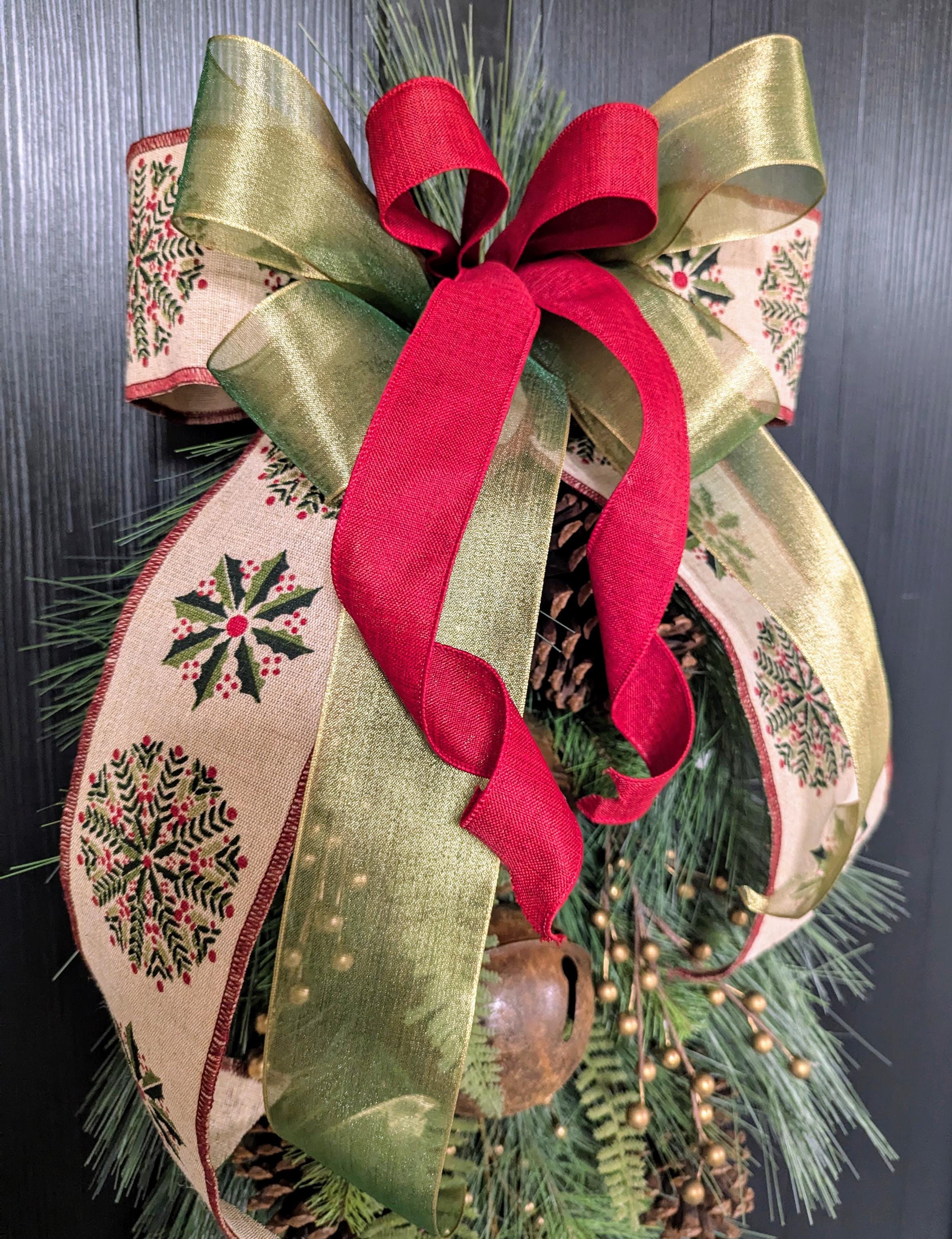 Rustic Pine Christmas Swag, Traditional Holiday Wreath, Winter Porch ...