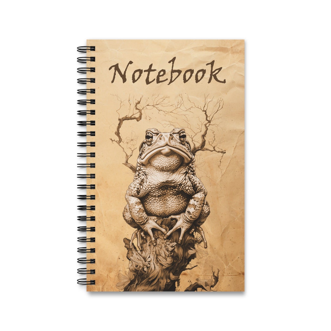 Notebook - Vintage Style - Toad, Spiral Journal, Blank, Dot Grid, Lined ...
